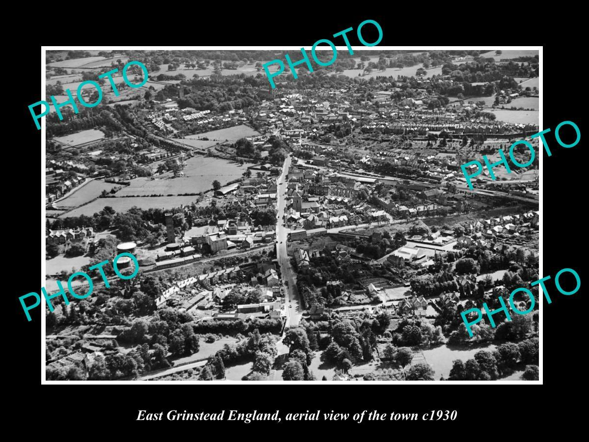 OLD 8x6 HISTORIC PHOTO OF EAST GRINSTEAD ENGLAND AERIAL VIEW OF TOWN ...