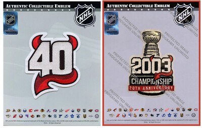 NEW JERSEY DEVILS PATCH SET STANLEY CUP FINAL 20TH CHAMPIONSHIP 40TH ...