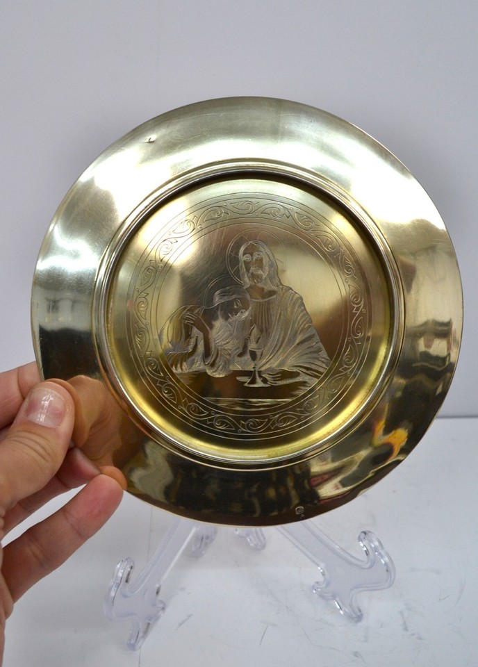 Nice Antique All Sterling Silver Paten for your Chalice, Jesus ...
