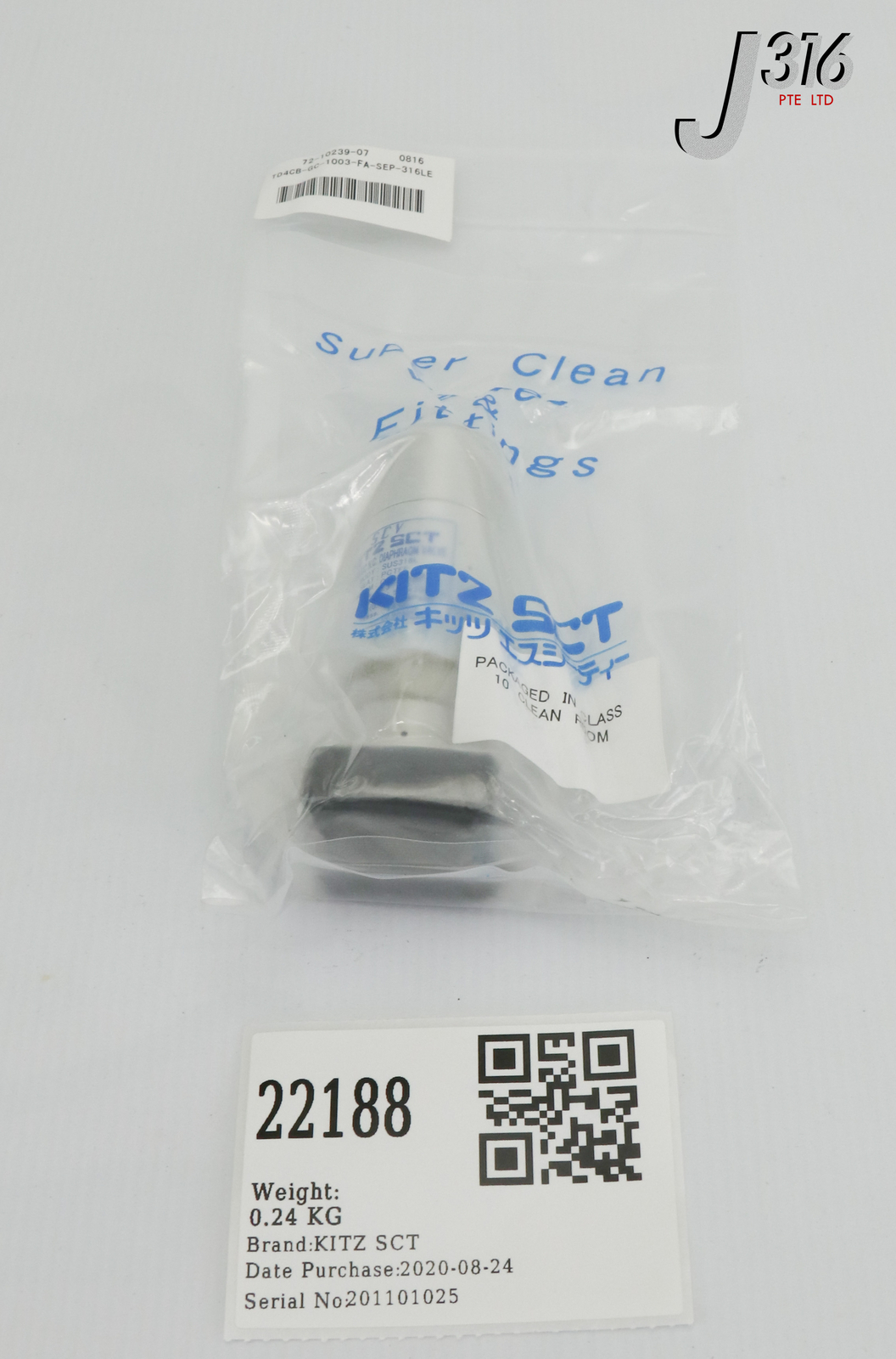 22188 KITZ SCT PNEU V/V (IGS) JUSUNG P11104128 (NEW) TD4CB-GC-1003-FA ...