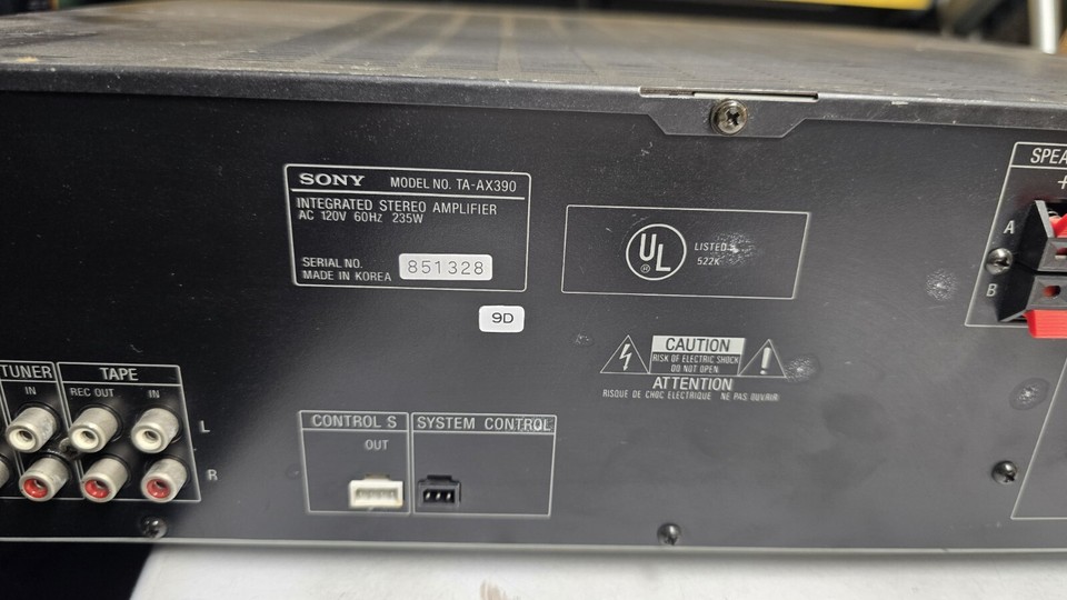 SONY TA-AX390 5-Band Acoustic Equalizer Integrated Amplifier Low SOUND ...