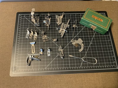 Vintage Singer Sewing machine attachments feet, ruffler, Box 160809 | eBay