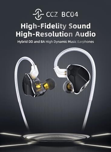 CCZ BC04 High Performance CNTD Dynamic Driver IEM in Ears With Mic BC04 ...