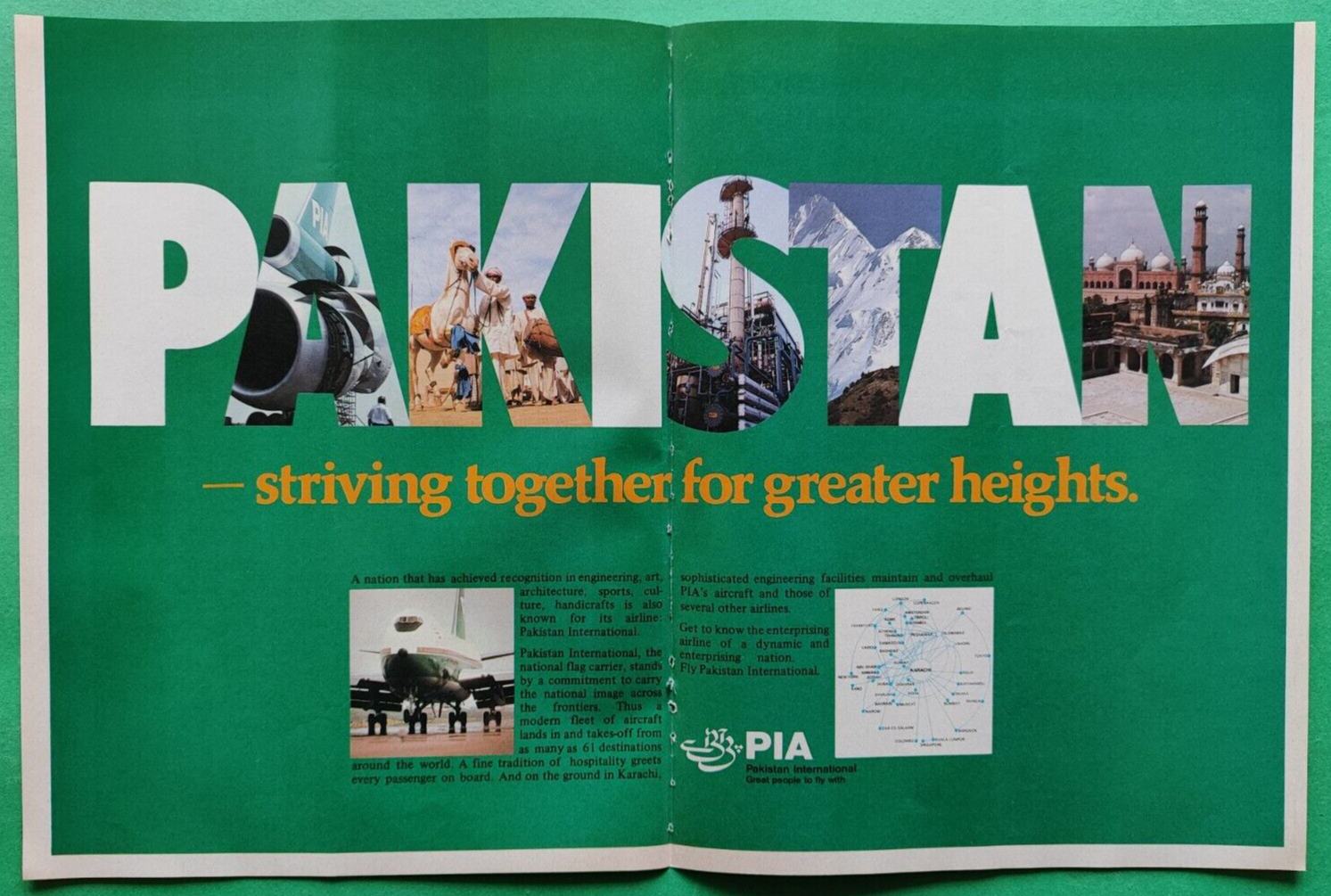 Pia Pakistan Airlines International Publicité 2 Pages Originales 1983 ...