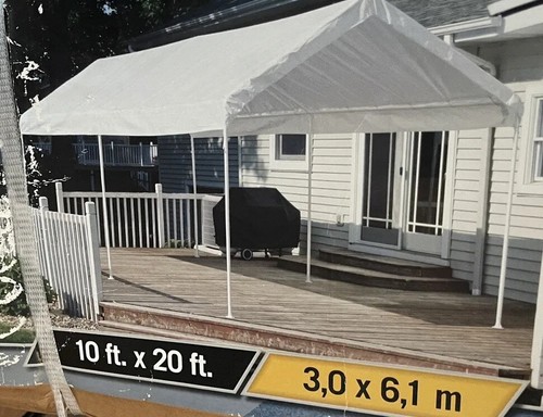 Outdoor Canopy Tent 20x10ft ShelterLogic Max AP Sun/Rain Shield CarWash ...