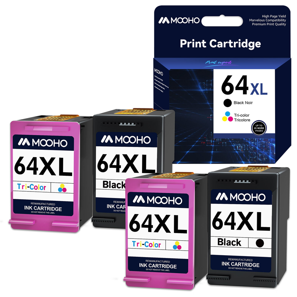 64 XL 64XL Black Color Ink for HP ENVY 7855 7858 7130 7132 7164 7820 ...