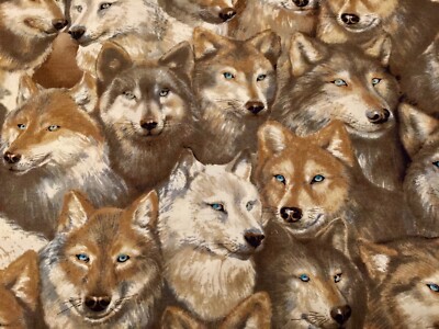 2yd+ wolf print cotton fabric Cabin decoration quilting cotton | eBay