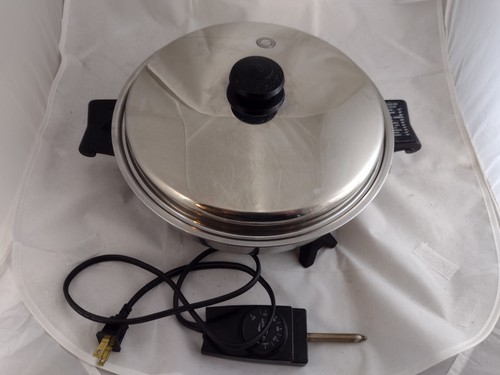 SALADMASTER 11" Electric Skillet Fry Pan 7817 Oil Filled Vapo Lid ...