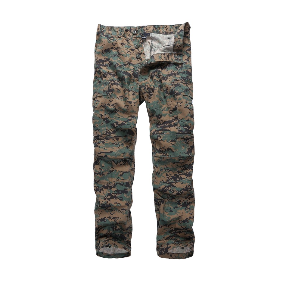 BACKBONE Mens Army Style BDU Pants Multi-Pocket Camouflage Casual Cargo ...