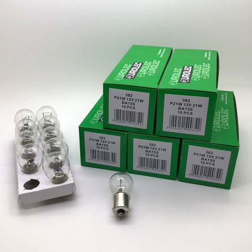 50 x Eurolec 382 P21W BA15S Brake Tail Indicator Reverse Fog Light Bulb ...