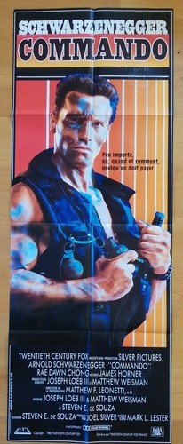 COMMANDO arnold schwarzenegger original french doorpanel movie poster ...