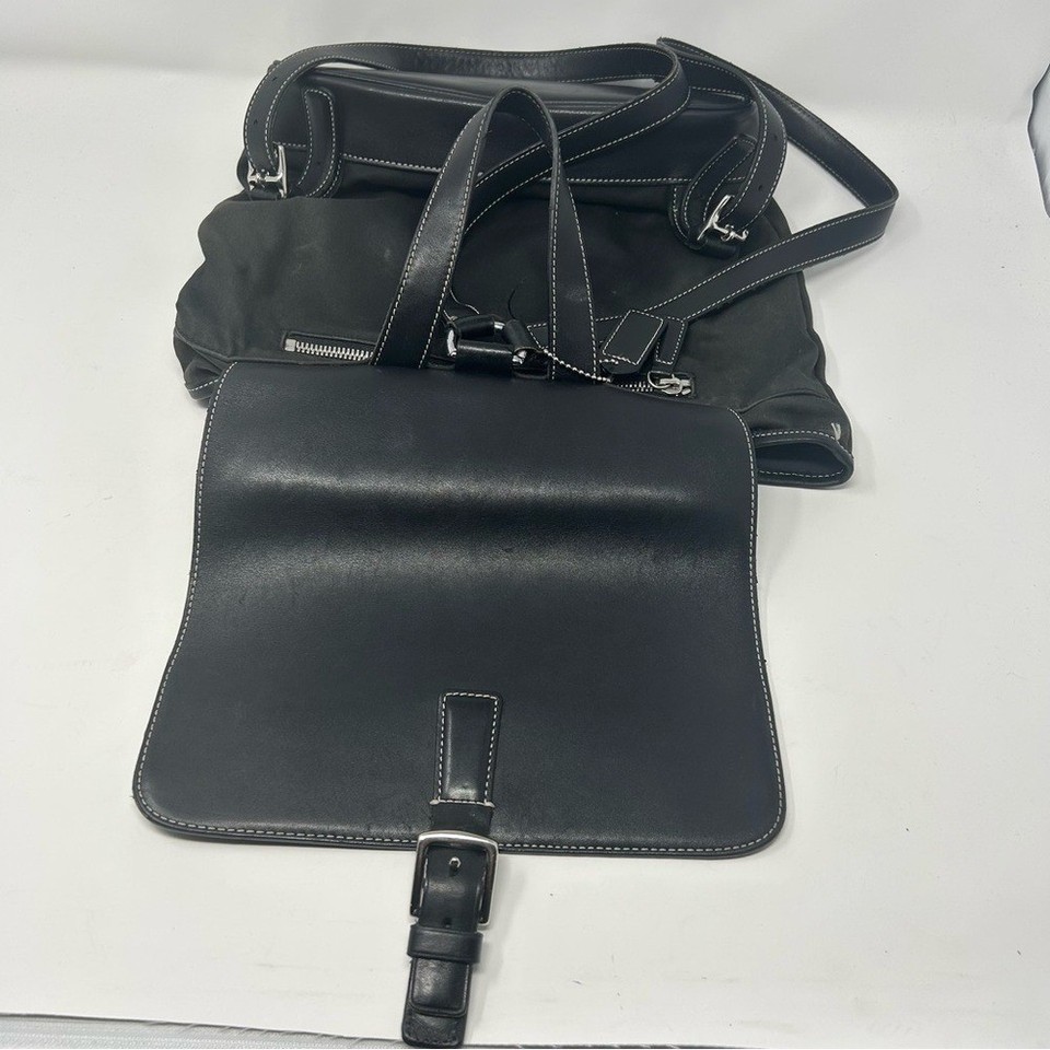 Vintage Coach Princess Diaries Backpack Twill & Leather Black 2000s | eBay