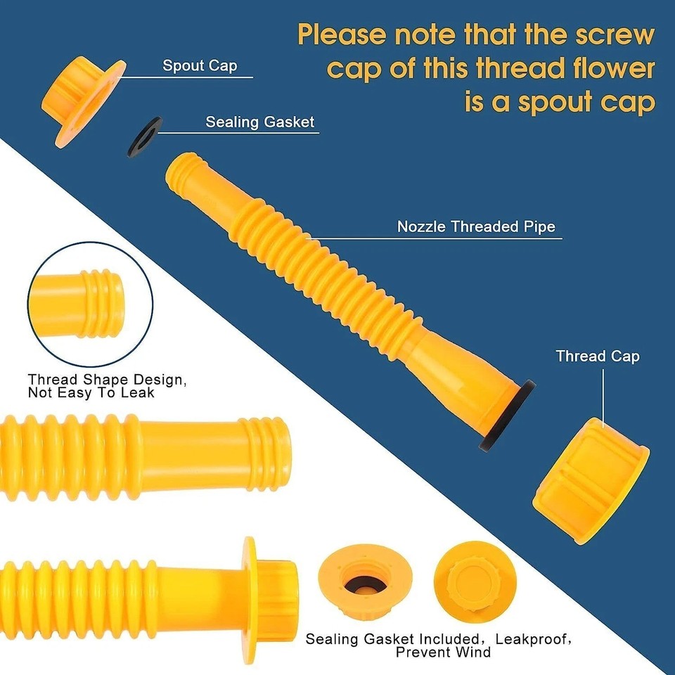 6X Replacement Gas Can Spout Kit Nozzle Vent For Plastic Gas Cans Old ...