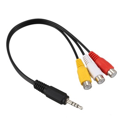 3.5mm Male Plug to 3 Female Audio Video AV Cable 22cm D3A83415 | eBay ...