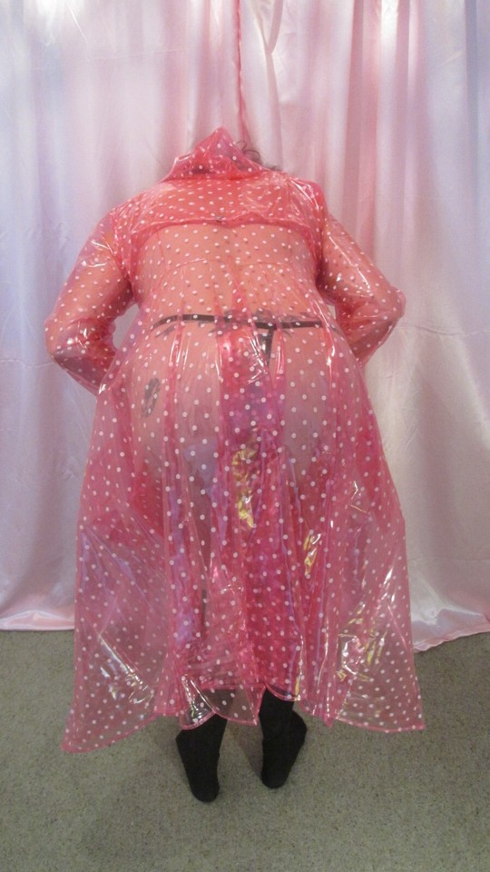 PVC u like pink polka dot raincoat size 2xl | eBay