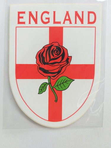 Window & Car Sticker - ENGLISH ROSE & ST GEORGE SHIELD - Decal BRITISH ...