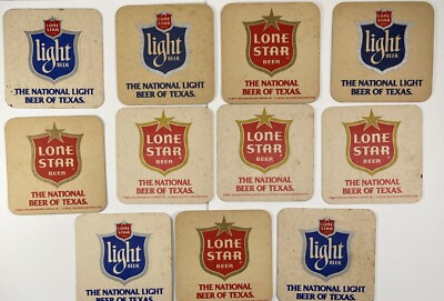 Lone Star & Light Beer Coasters 1984 The National Light Beer Of Texas ...