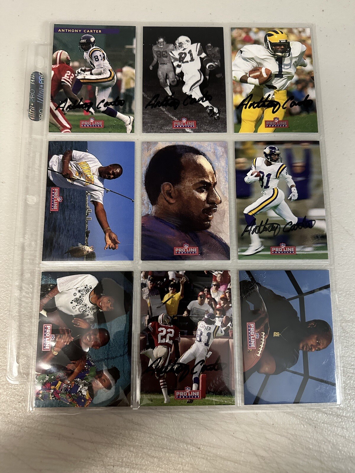 Anthony Carter 1992 Pro Line Profiles Auto Autograph Complete 9 Card ...