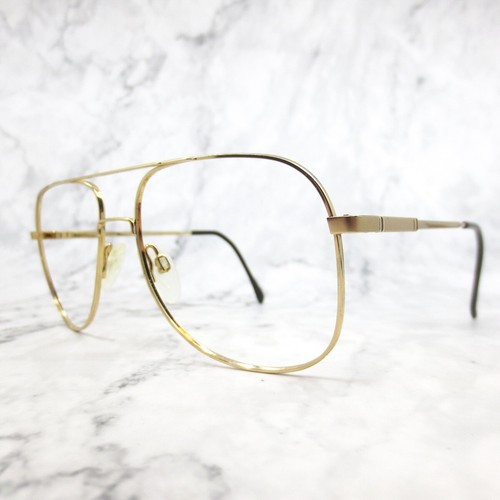 Luxottica neil Eyeglasses Frames blue Gold Square Full Rim 58-17-145 | eBay
