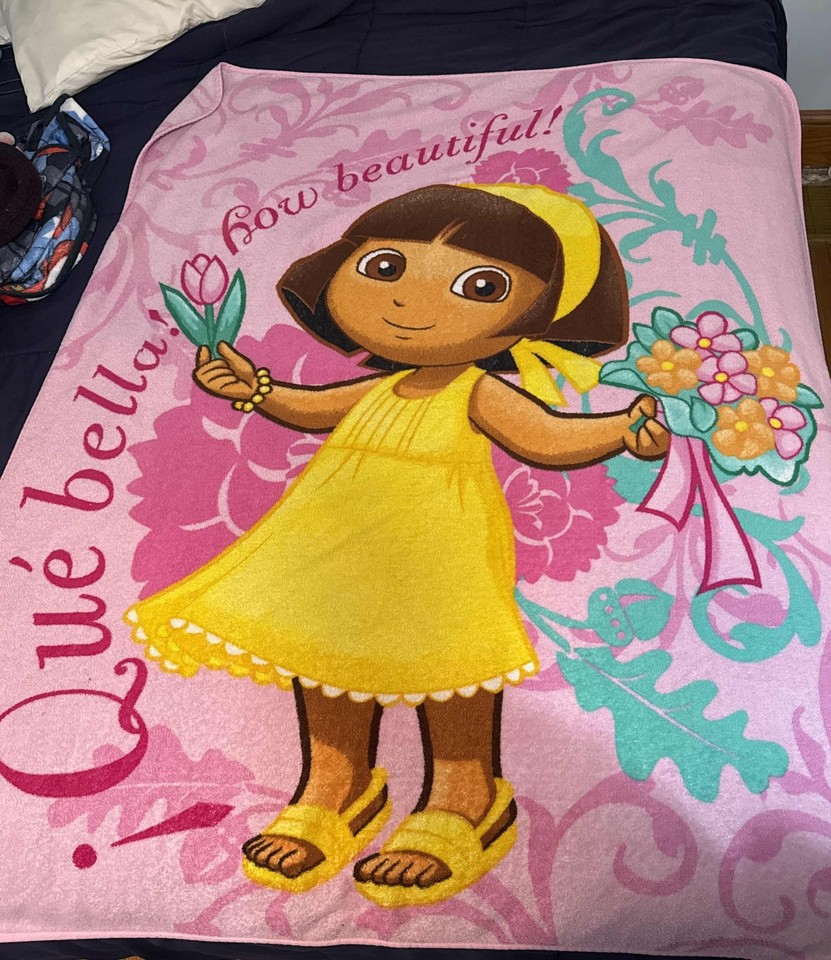 Vintage Nickelodeon Dora the Explorer Throw Blanket Que Bella! How ...