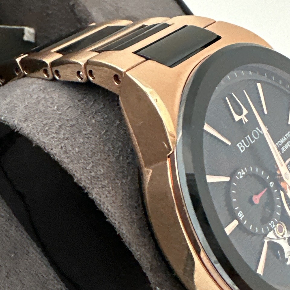 Bulova Latin Grammy Edition Rose Gold Automatic Watch 98A236 *6.5 Inch ...