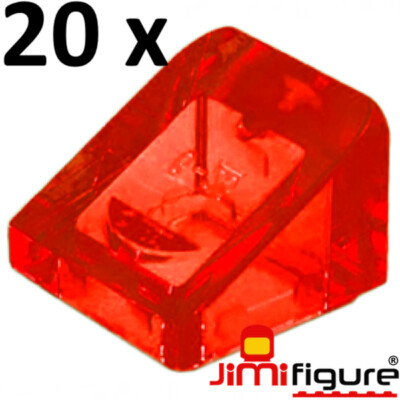 NEW 20 x LEGO Cheese Slope 30 Degree 1x1x2/3 Transparent Red 54200 ...