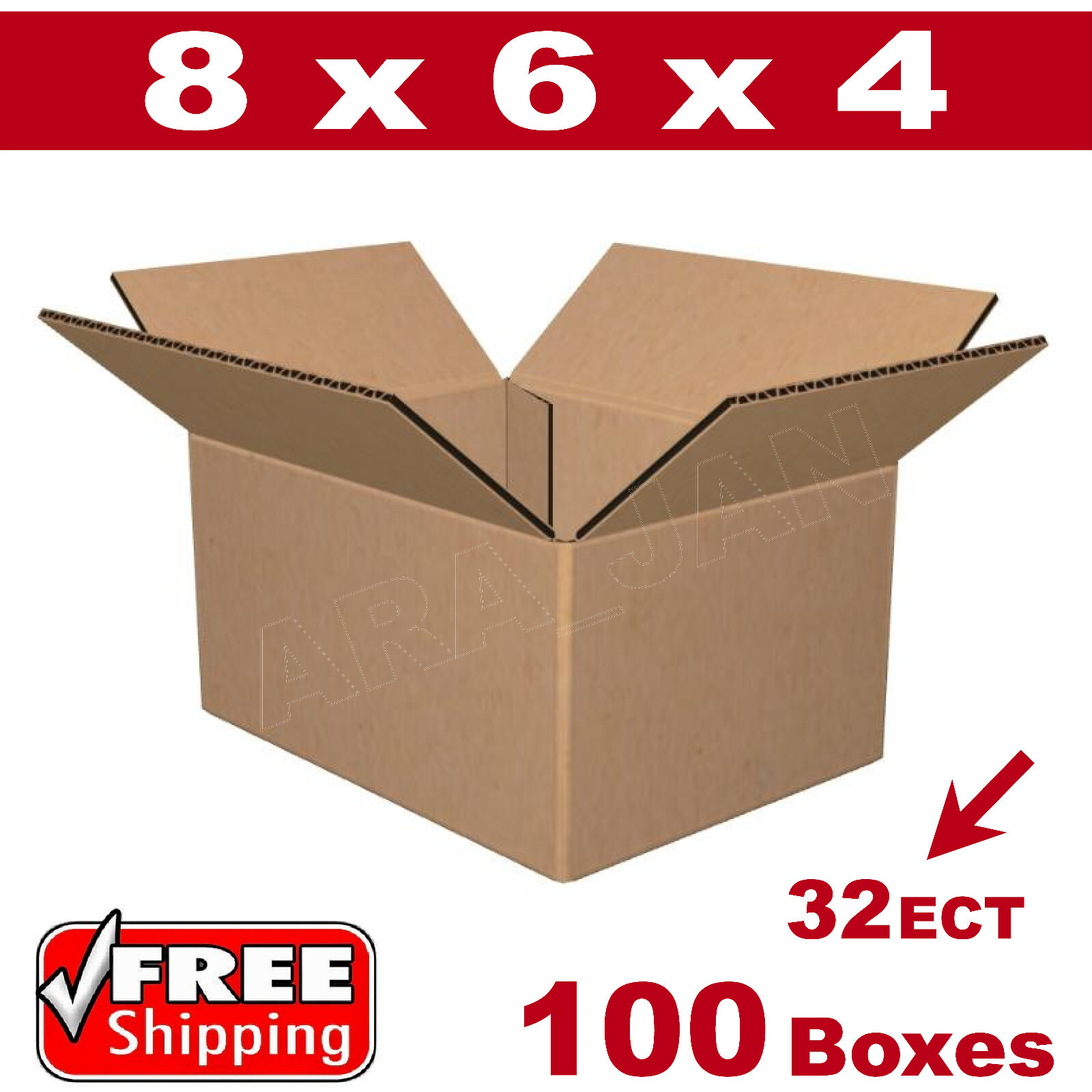 100 - 8x6x4 Cardboard Boxes Mailing Packing Shipping Box 32ECT ...