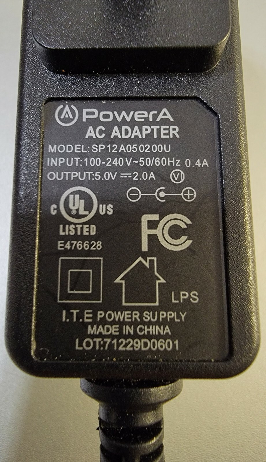 PowerA AC Adapter Power Supply Unit Model SP12A050200U 5.0V 2.0A | eBay