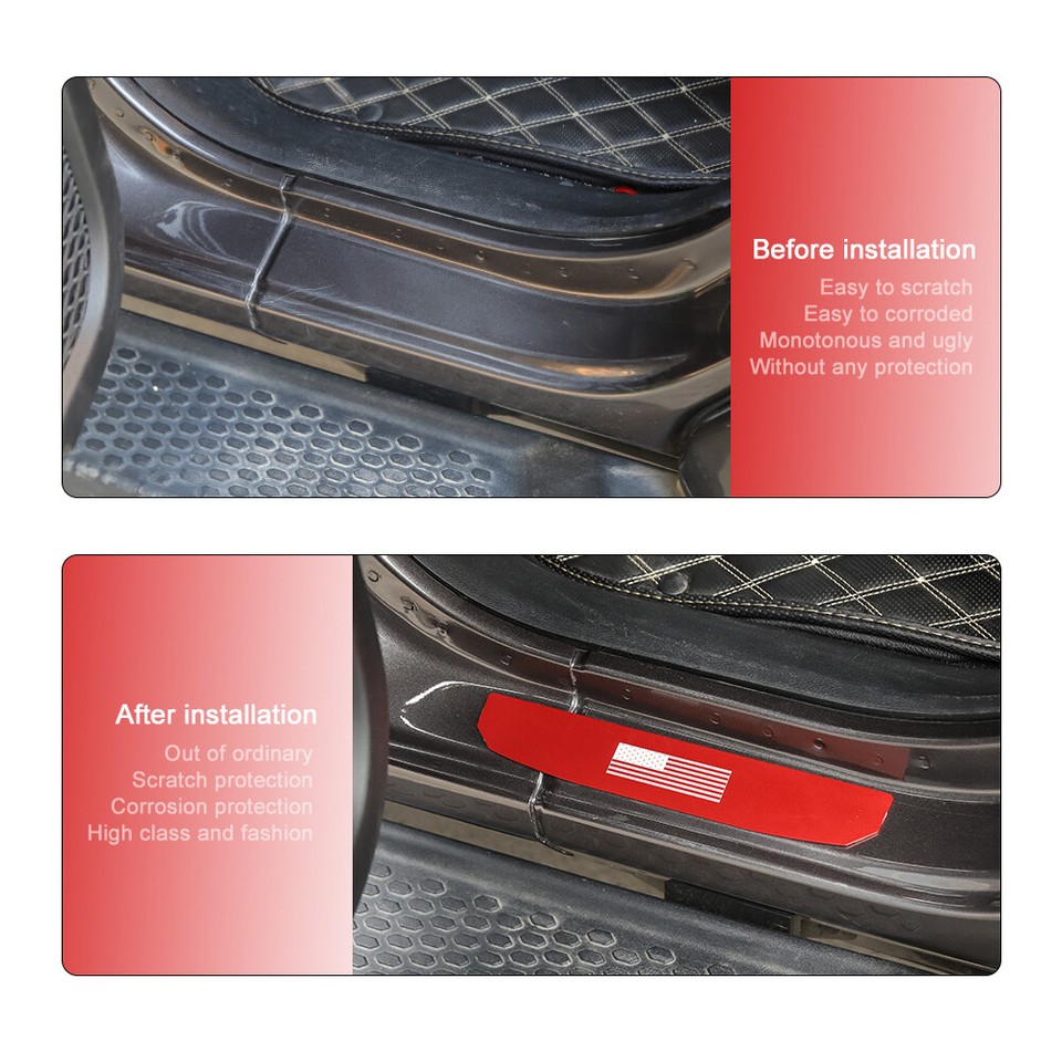 US Flag Car Door Sill Entry Guards Plate Cover for 2018+ Jeep Wrangler ...