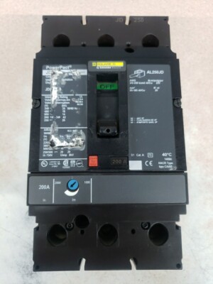 SQUARE D JDL36200 Circuit Breaker 200A 3PH 600VAC JD 785901955856| eBay