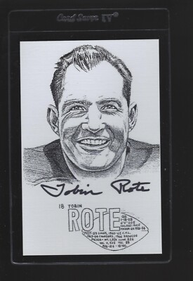 Tobin Rote Green Bay Packers Signed Auto 4x6 Football Art Card ...