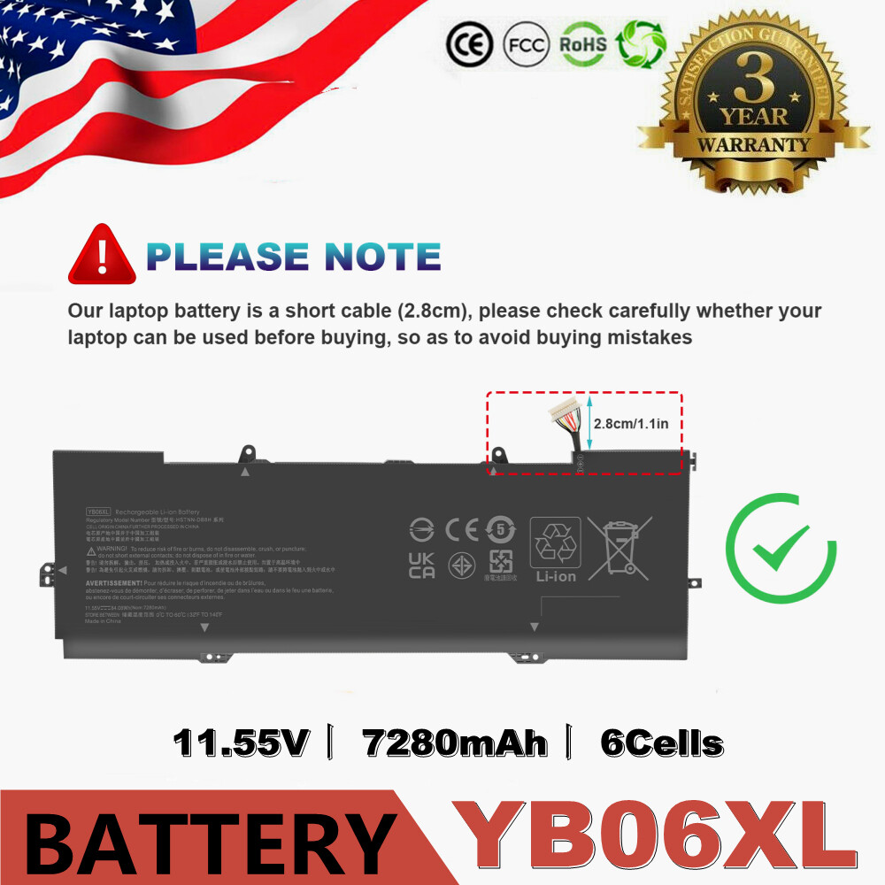 YB06XL Battery for HP Spectre X360 15-CH HSTNN-DB8H 928427-271 US ...