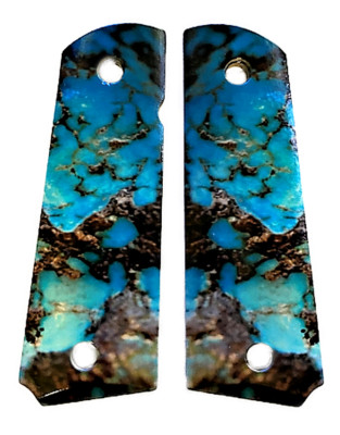1911 fits Grips Colt Gov & Clones HD print Turquoise Full Size NEW | eBay