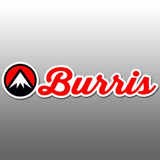 Burris optics vinyl decal logo sticker 6.0" x 1.3" red black over white ...