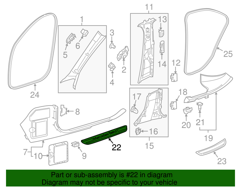 Genuine Mercedes-Benz Front Sill Plate 205-680-00-35 | eBay