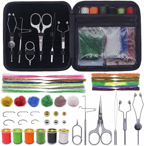 Fly-Tying-Kit with Tools & Materials for Fly Fishing Lure Building | eBay