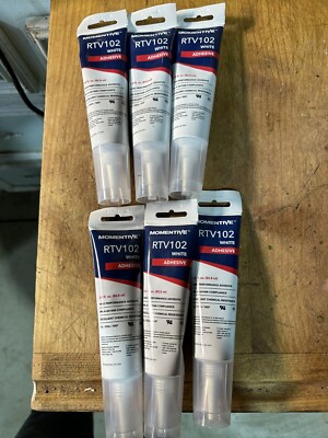 6 Tubes (2.8 oz ea) RTV102 GE Momentive Silicone White High Performance ...