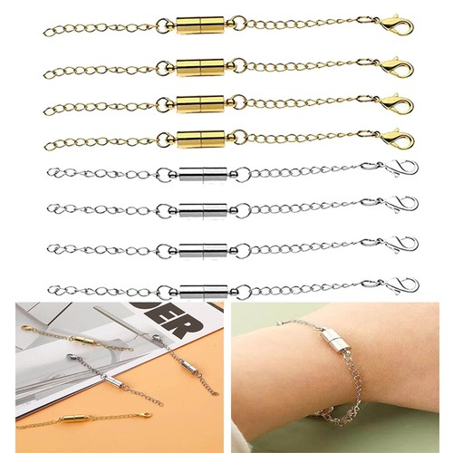 8Pcs Magnetic Necklace Extenders Necklace Clasps w/ Extender Chains ...