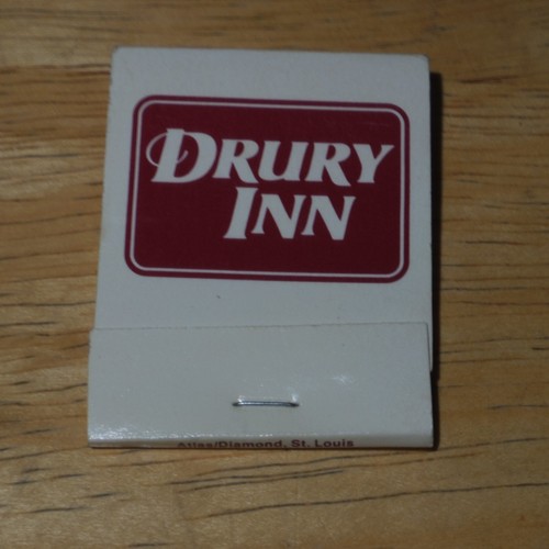 Vintage Drury Inn Motel Matchbook Unstruck Full White Brown | eBay
