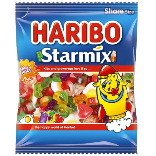 913099 1 X 140g PACKET HARIBO STARMIX STAR MIX GUMMY CANDY ICONIC ...