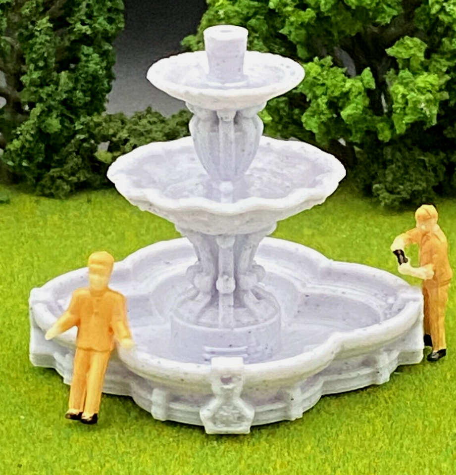 Large 3 Level Fountain 3D Printed in Marble Filament - HO Scale ...