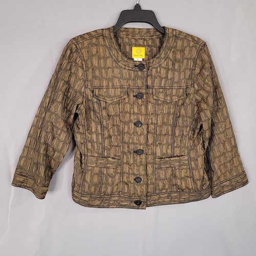 Ruby Rd. Women's Blazer Jacket Button Front Brown Long Sleeve Size 6 | eBay