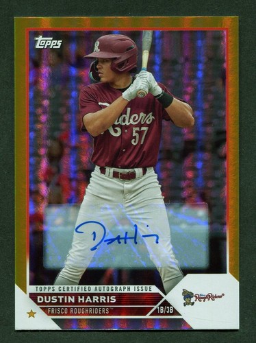 2023 Topps Pro Debut Dustin Harris Gold Foil Rookie Auto /50 Rangers | eBay