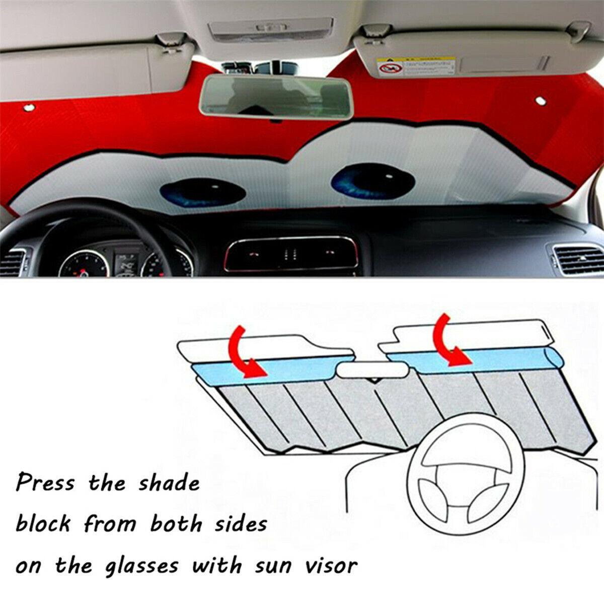 Car UV Protection Big Eye Front Rear Window Sun Visors Cover Shield ...