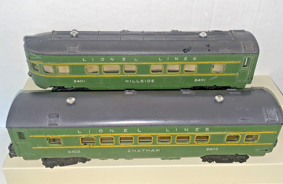 LIONEL POST-WAR 2046 HUDSON LOCO W/2046W WHIS & 2401, 2402 ILLUM. PASS ...
