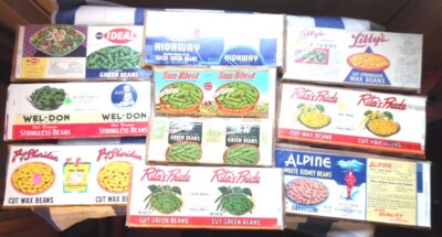 1000 Vintage Beans can labels, 10 diff & 100 ea, all mint, 30's-60's | eBay