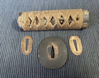 Edo TSUKA Tsuba set Koshirae Katana Wakizashi Sword Japanese Samurai ...