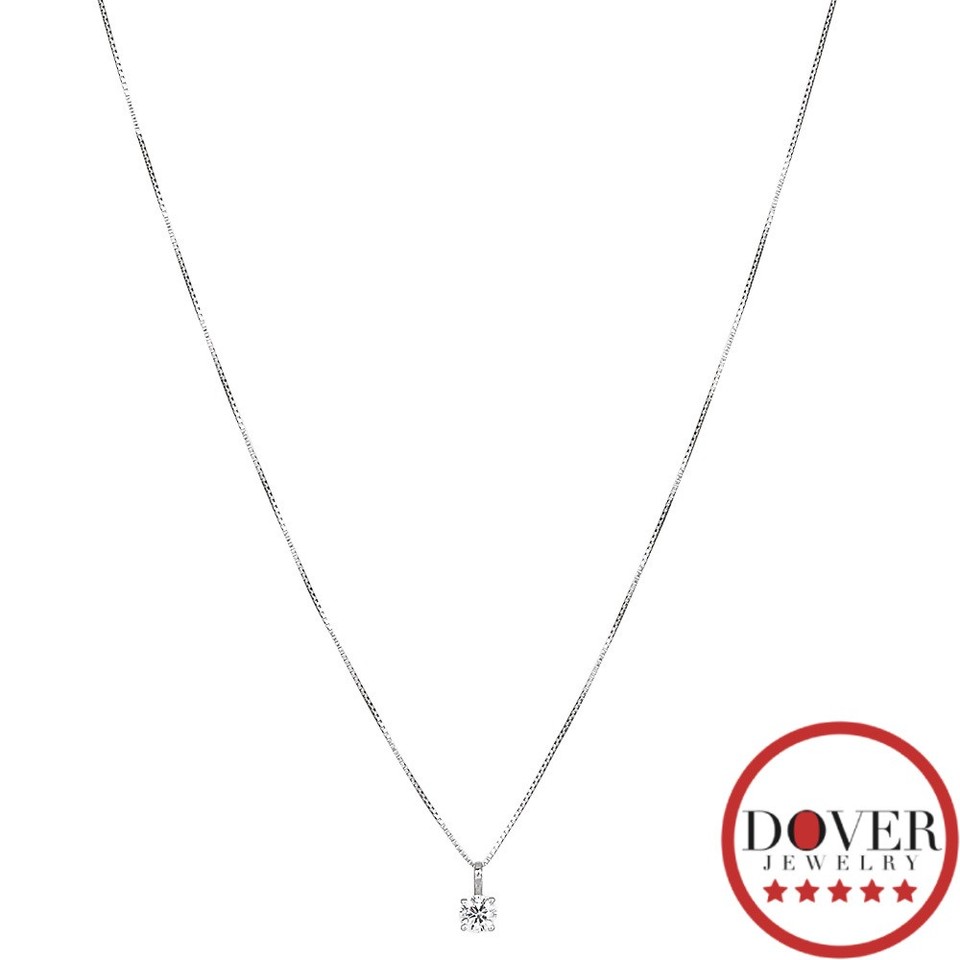 Italian Karizia 0.45ct Diamond 14K Gold Solitaire Pendant Necklace 2.0 ...