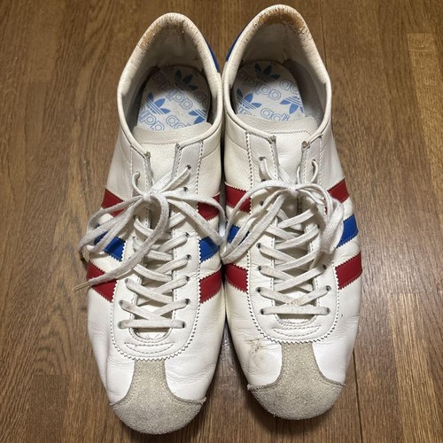 Adidas Antelope Leather Sneakers White Red Blue Size 9.5 US Used no113 ...