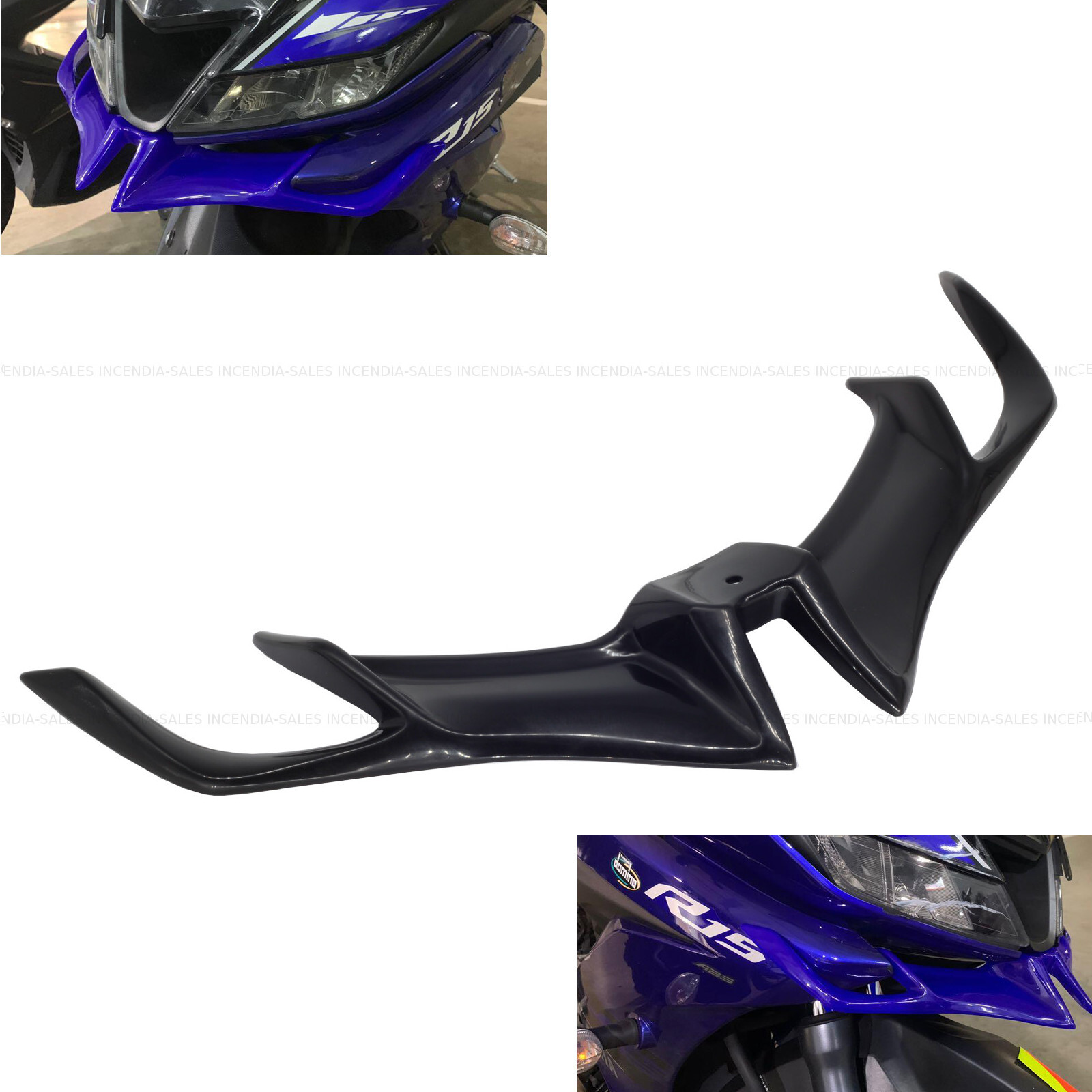 Yamaha YZF-R125 Black Front Nose Cone Panel Fairing Winglet 2019-2024 ...